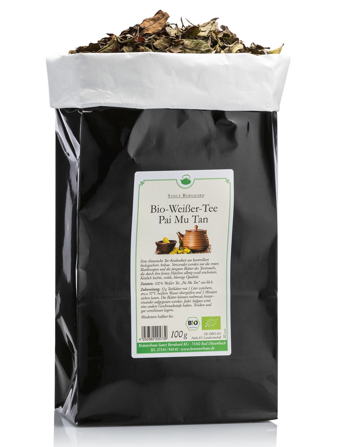 Valge tee Pai Mu Tan maheviljelusest, 100 g – Drogerii.ee veebipood